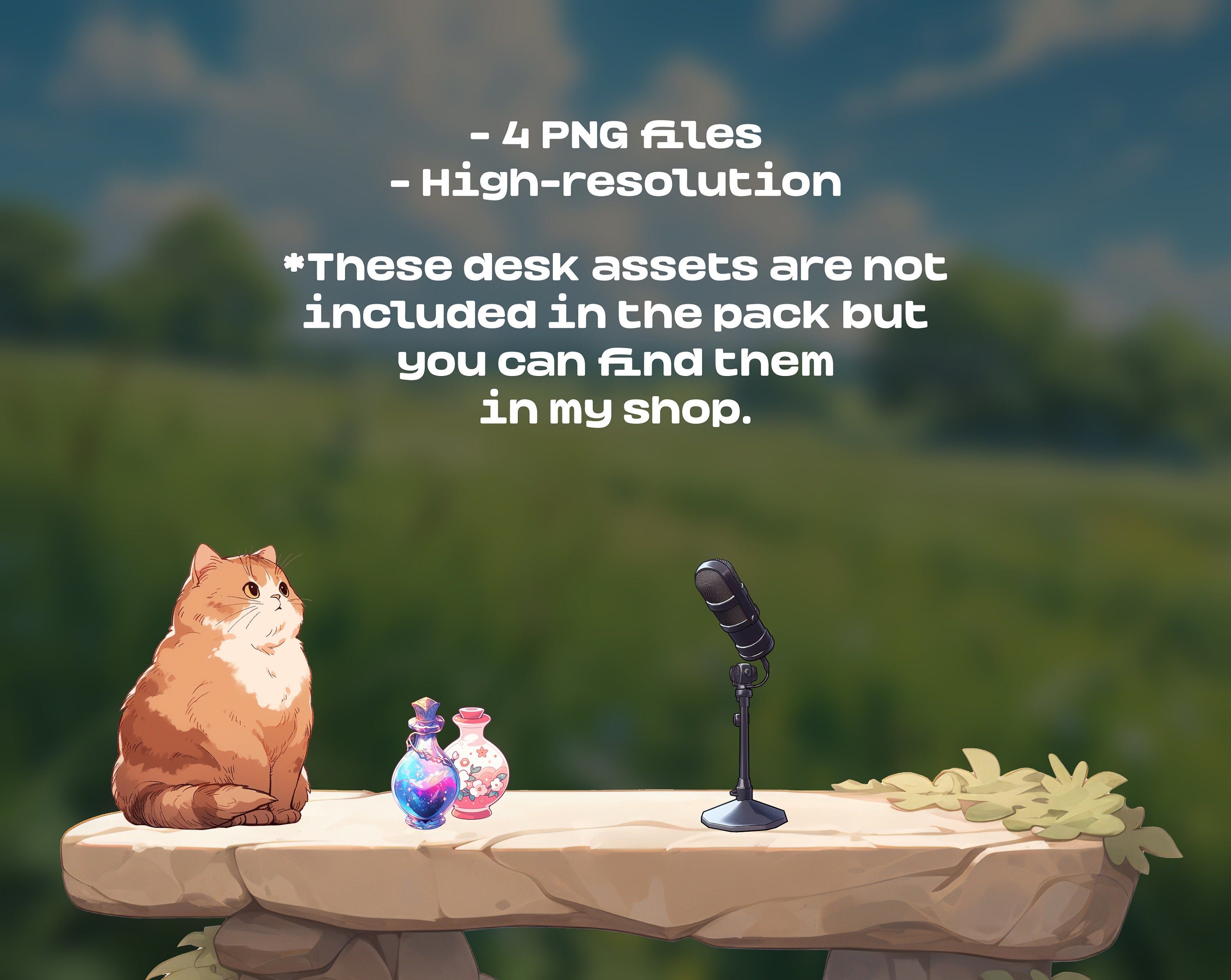 4 Vtuber Stone Tables Set / Desk Asset | Assets for Vtuber - Props ...