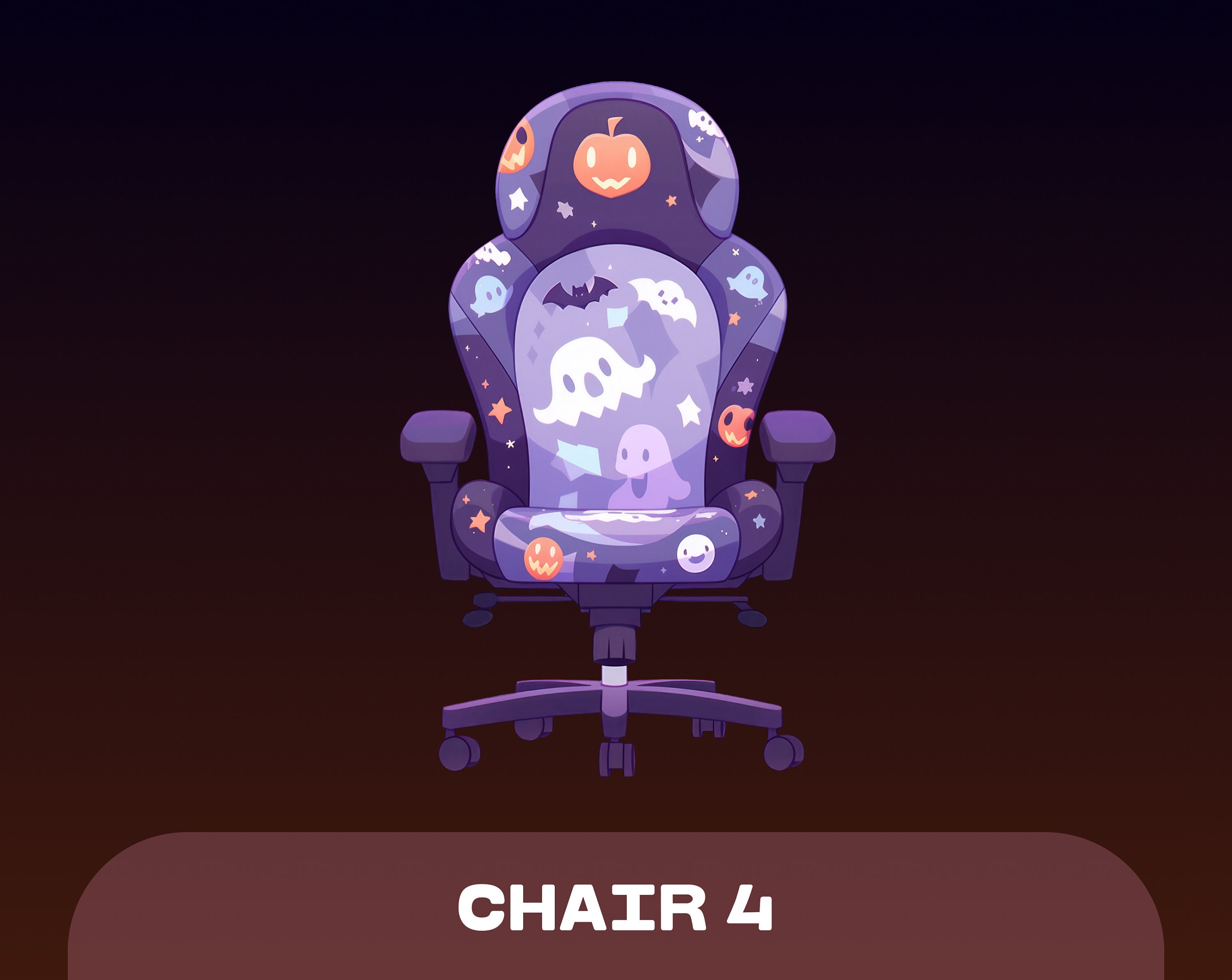 VTUBER 4 Gaming Halloween Chairs Set, VTUBER Asset | High Quality PNG ...