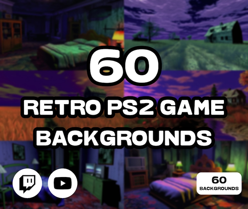 60 Retro PS2 Game Stream Backgrounds, Y2K Twitch Backgrounds (digital ...