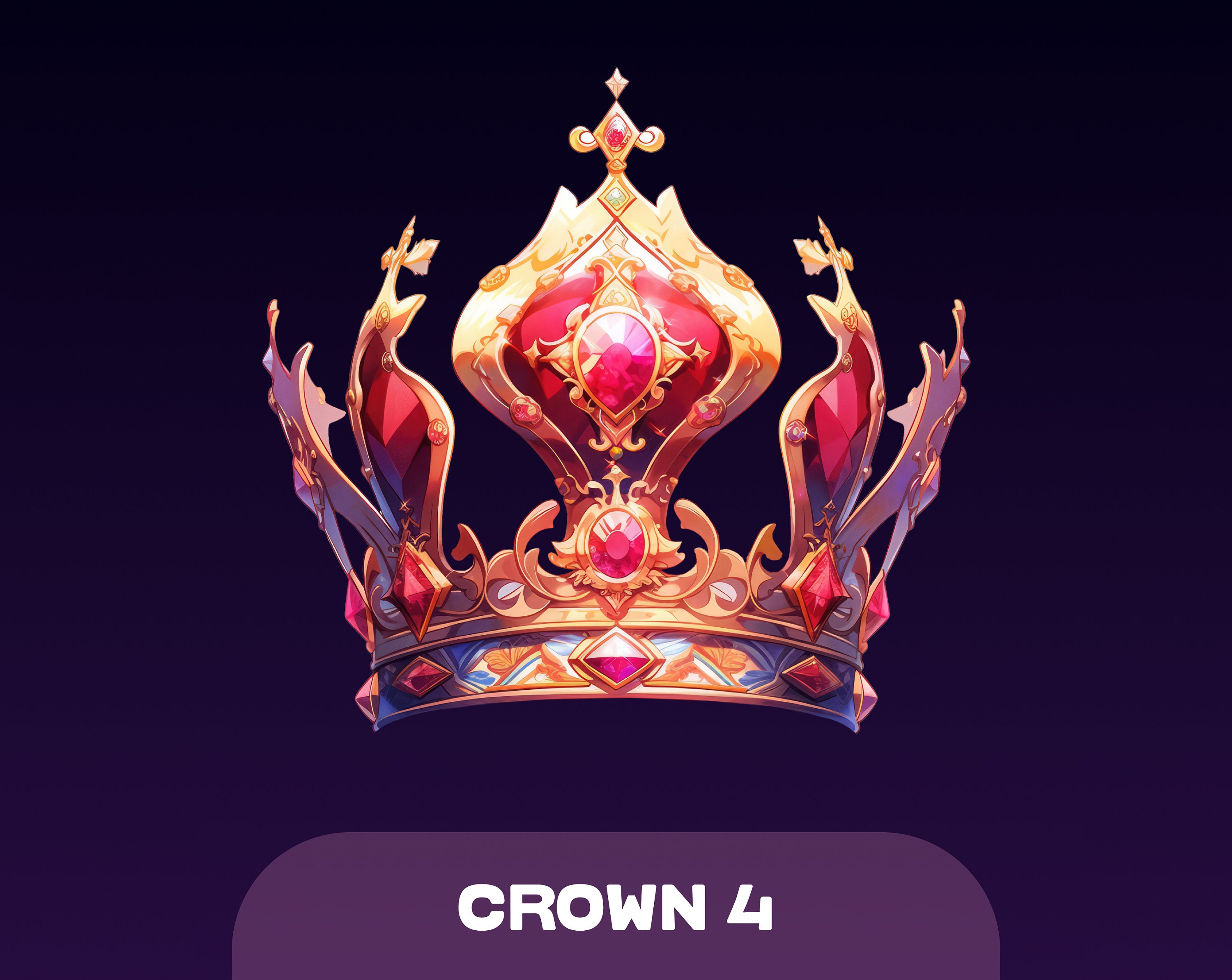 VTUBER 4 Crowns Set, VTUBER Asset | High Quality PNG Files ...