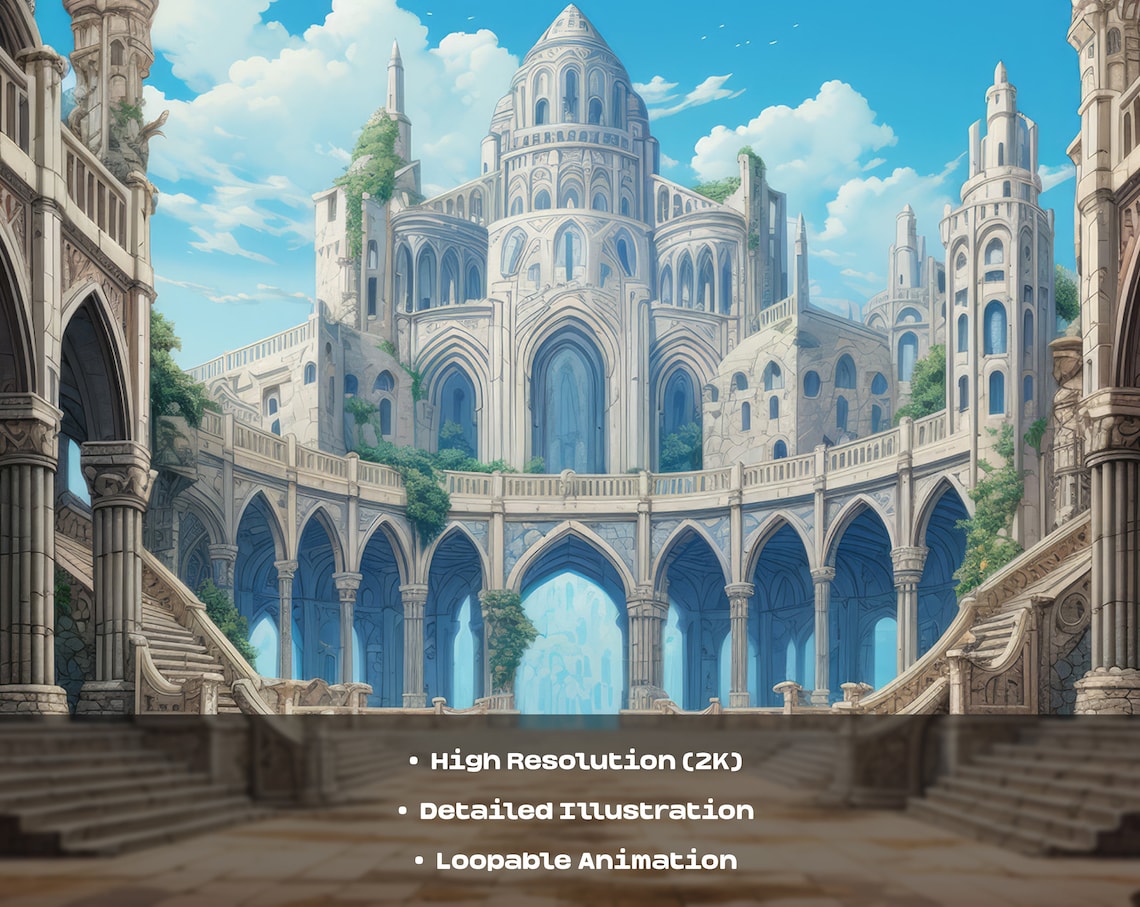 4 ANIMATED BACKGROUNDS Fantasy Castle Background Castle - Etsy