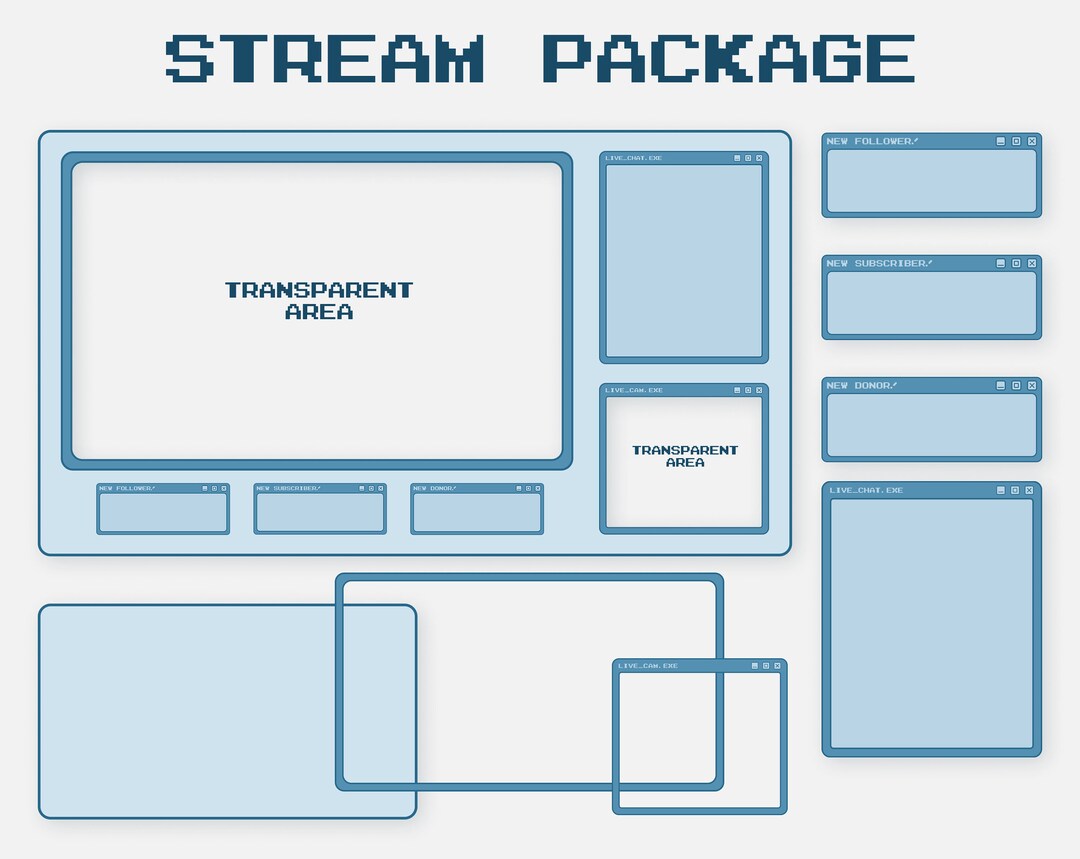 Stream Overlay Package for Twitch Cute Windows Theme Overlay - Etsy
