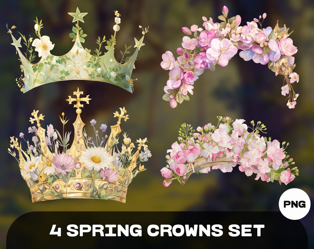 VTUBER 4 Spring Crowns Set, VTUBER Asset | High Quality PNG Files ...