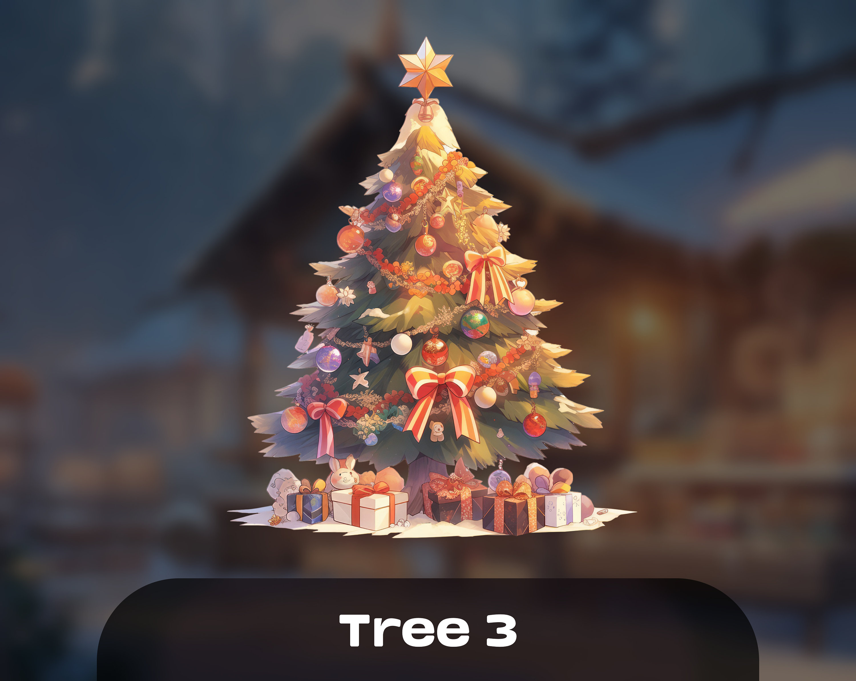 VTUBER ASSET, 4 Christmas Trees Set - 4 Christmas Stream Assets, Vtuber ...