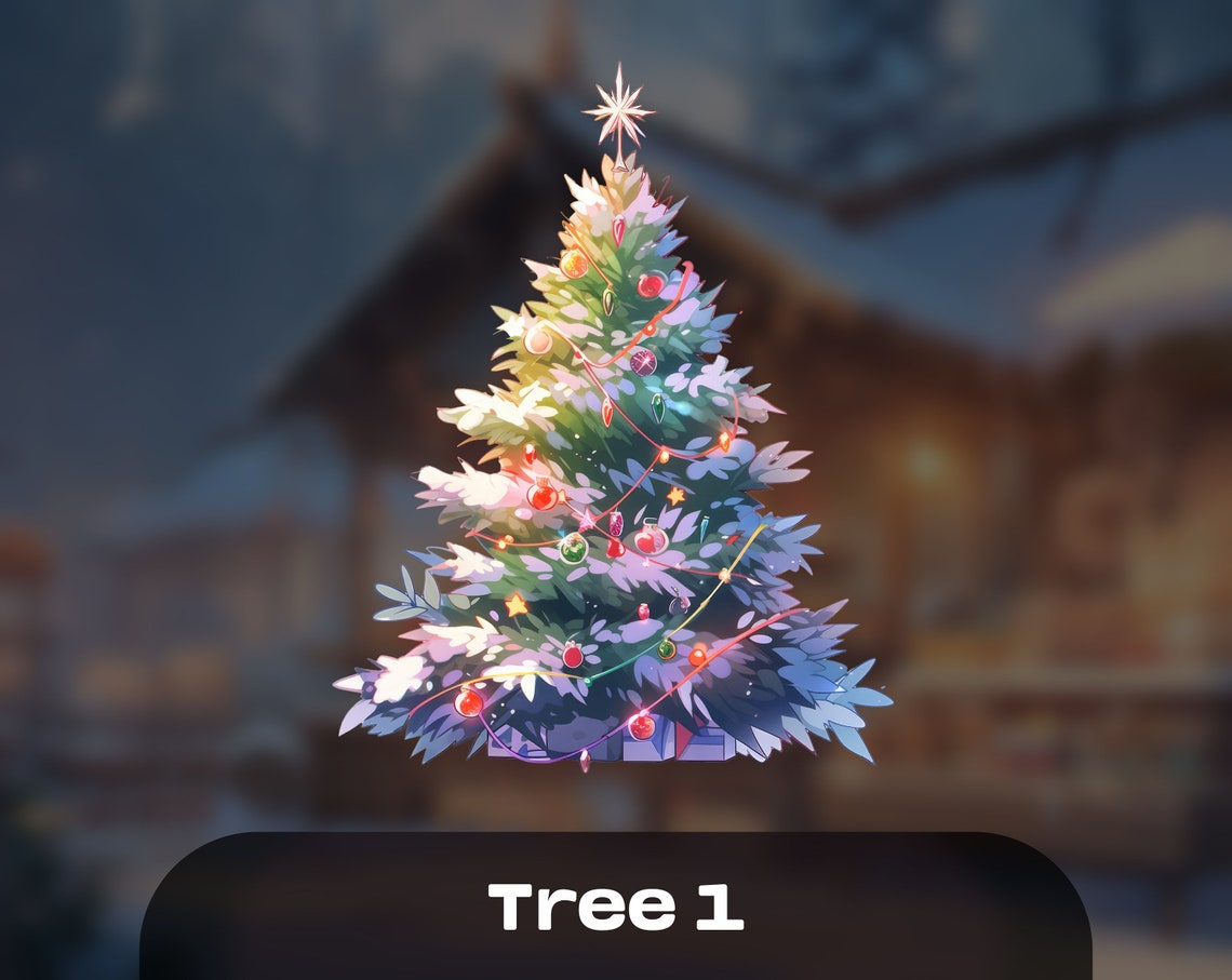 VTUBER ASSET, 4 Christmas Trees Set - 4 Christmas Stream Assets, Vtuber ...