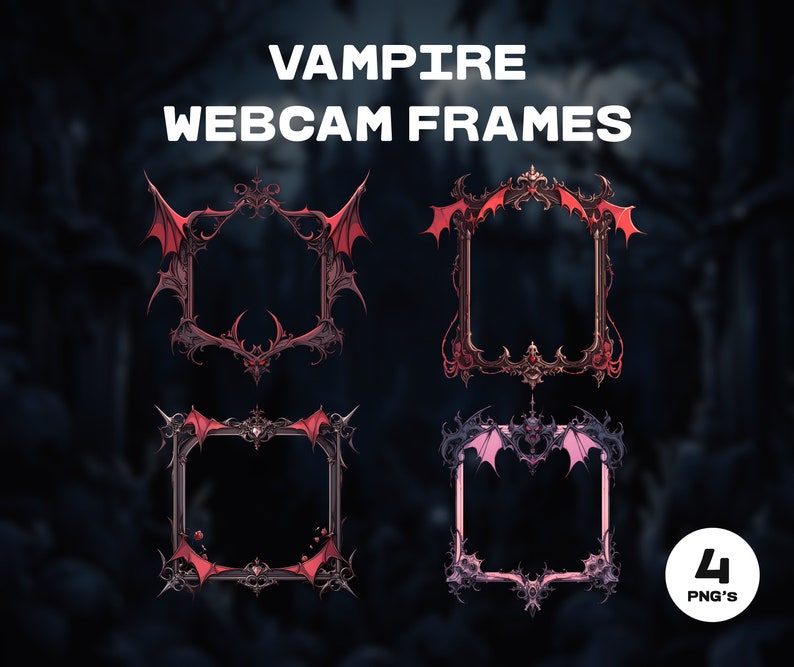 4 Webcam Frame Vampire / Vampire Stream Frame / Vtuber / Gothic / Red ...
