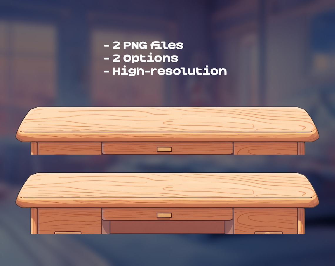 Vtuber Wooden Table Desk Asset | Assets for Vtuber - Props - Accessory ...