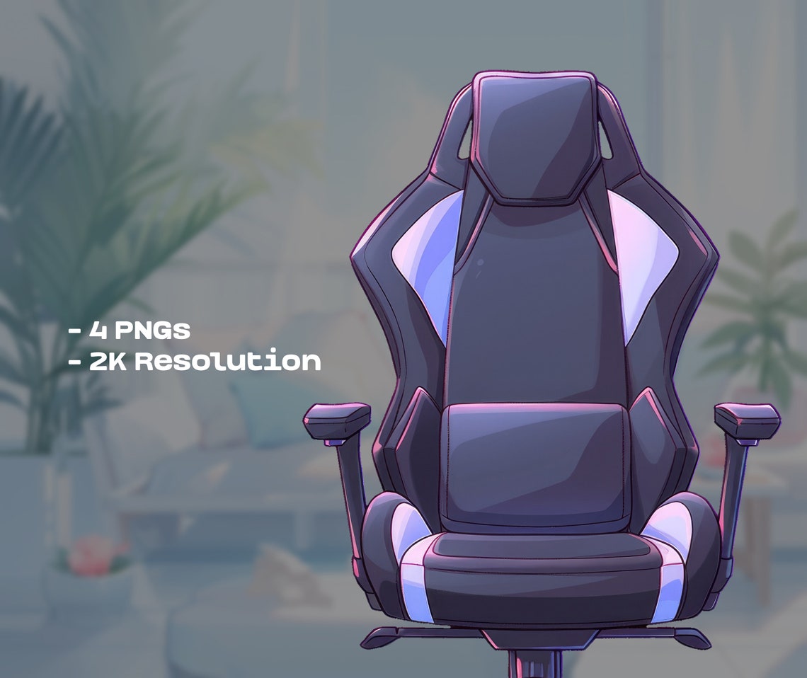 VTUBER 4 Black Simple Gaming Chairs Set, VTUBER Asset High Quality PNG ...