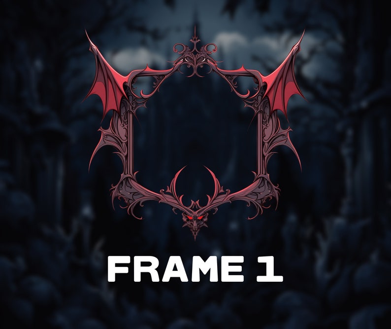 4 Webcam Frame Vampire / Vampire Stream Frame / Vtuber / Gothic / Red ...