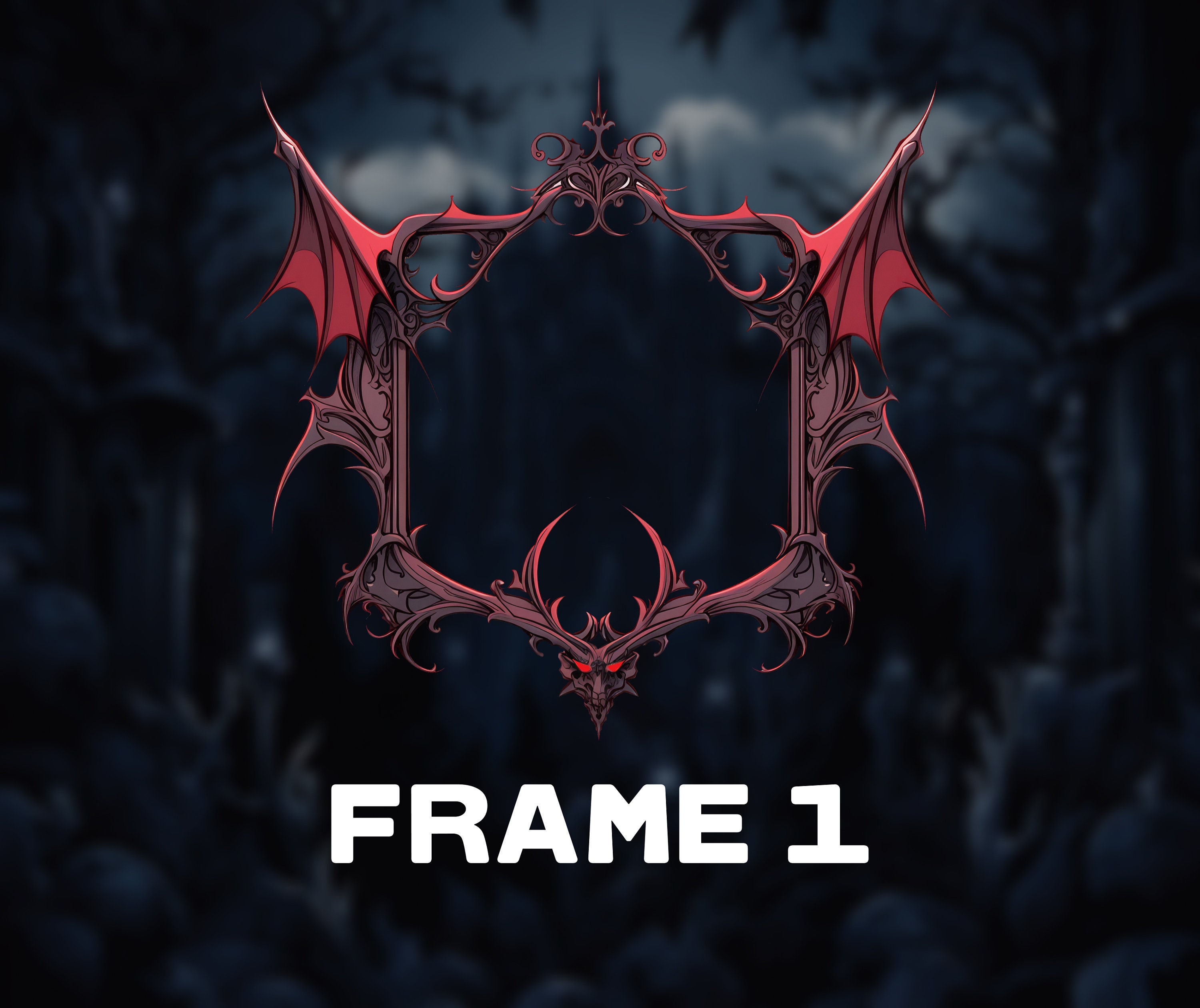 4 Webcam Frame Vampire / Vampire Stream Frame / Vtuber / Gothic / Red ...