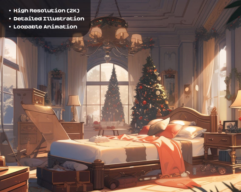 4 ANIMATED BACKGROUNDS | Christmas Background | Christmas Looped Vtuber ...