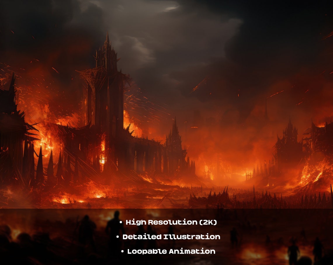 4 ANIMATED BACKGROUNDS Demonic Hell Background Netherworld Looped ...