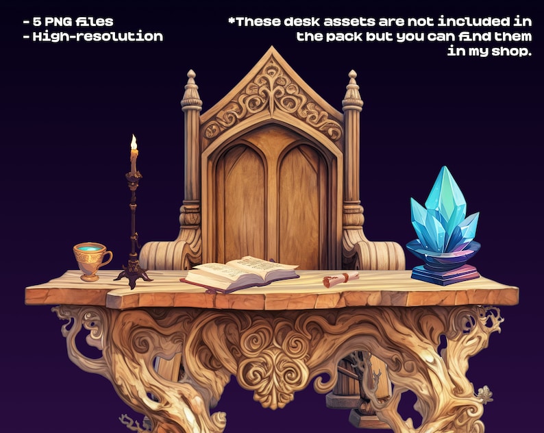 4 Vtuber Fantasy Tables Set / Desk Asset | Assets for Vtuber - Props ...