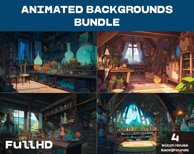 Animated Background Witch Laboratory | Witch Library | Witch Room for ...