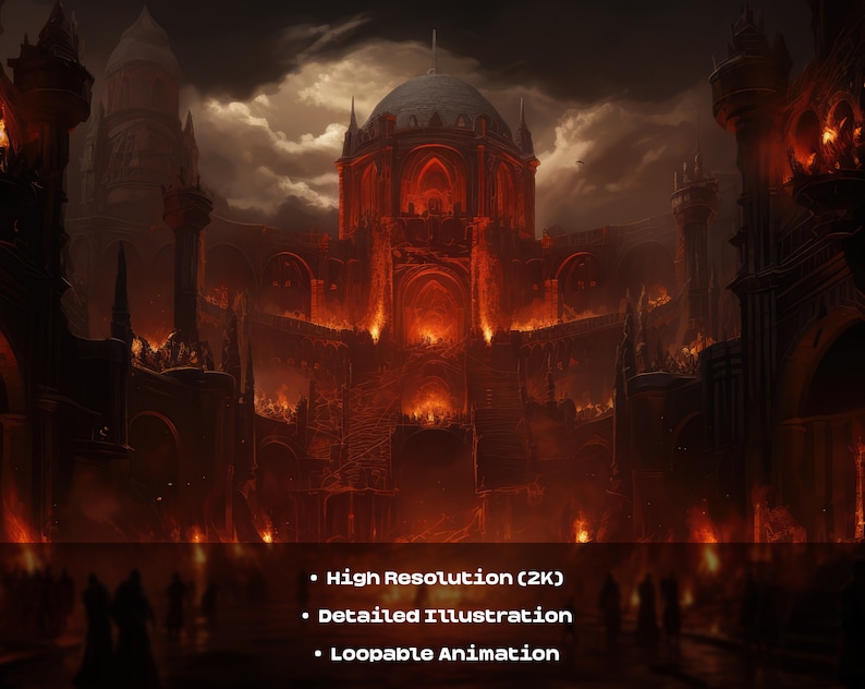 4 ANIMATED BACKGROUNDS | Demonic Hell Background | Netherworld Looped ...