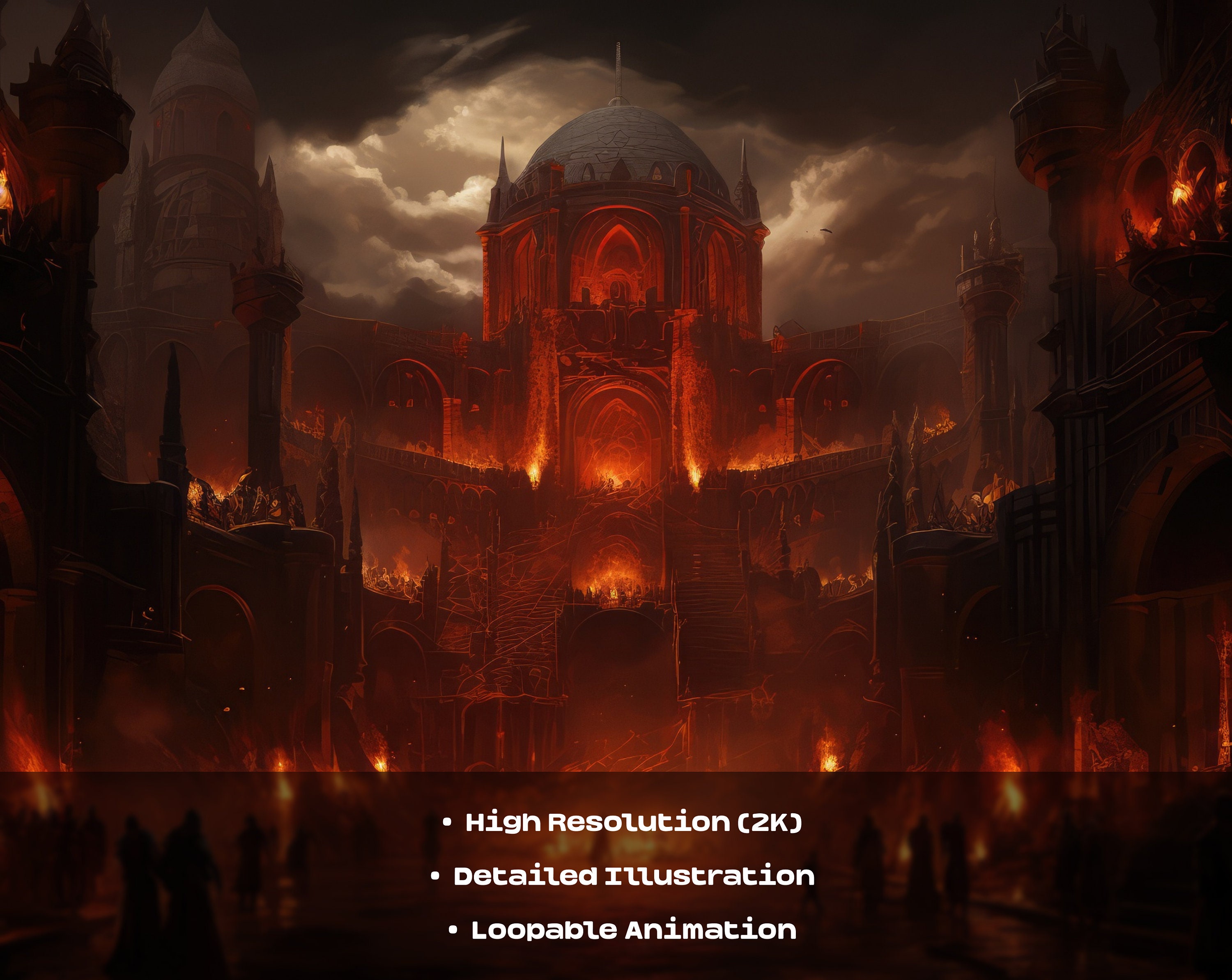 Demonic Hell Animated Backgrounds | Twitch Vtuber Stream Overlay (MP4 ...