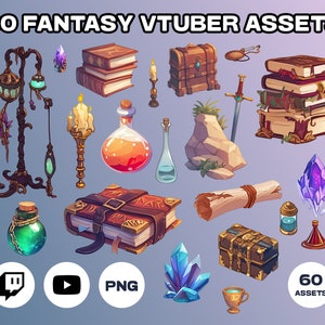60+ Fantasy VTUBER Assets Bundle, VTUBER Asset | High-quality PNG Files ...