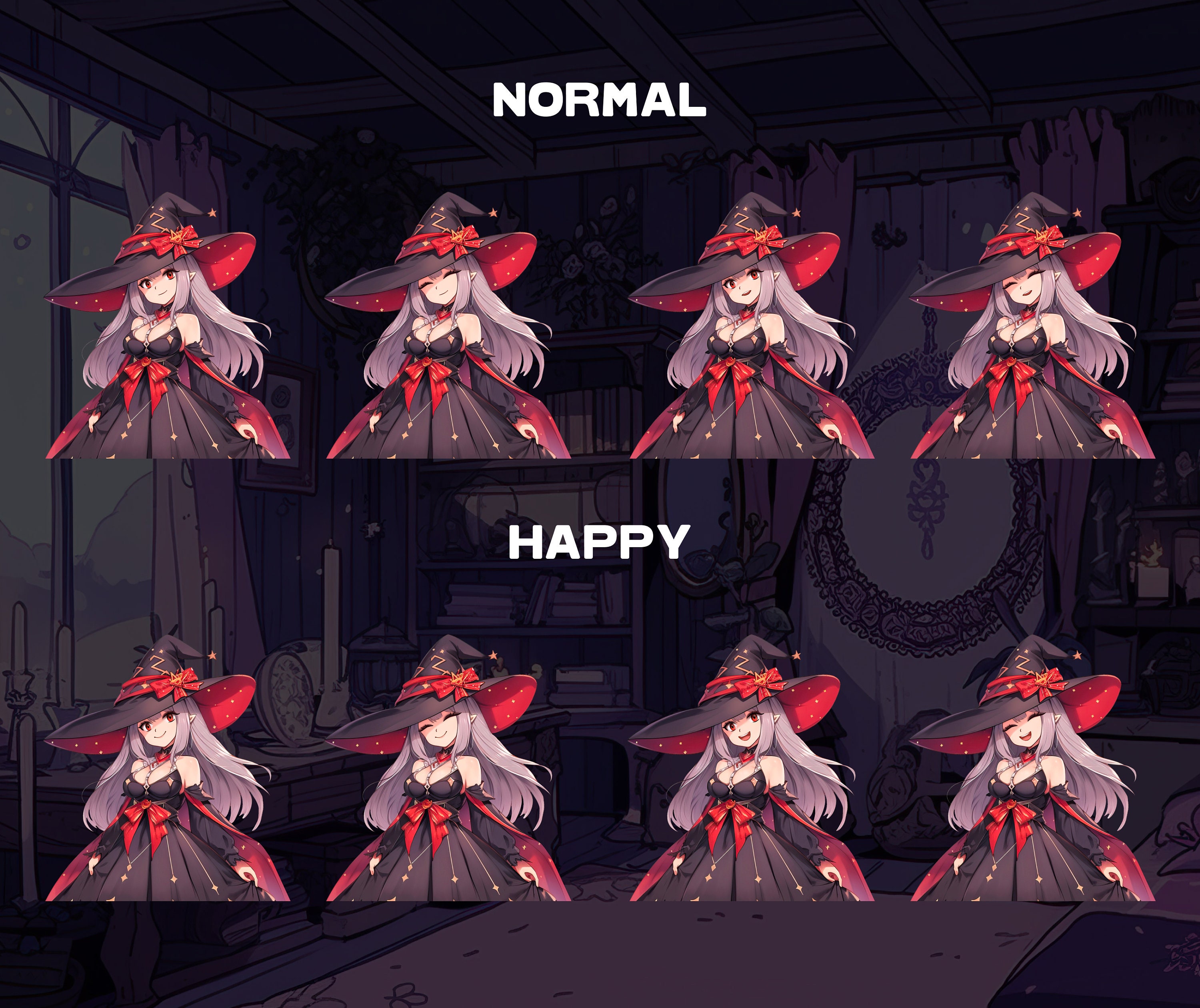 Anime Cute Witch Girl Pngtuber Cute Ready Gaming Vtuber Avatar for ...