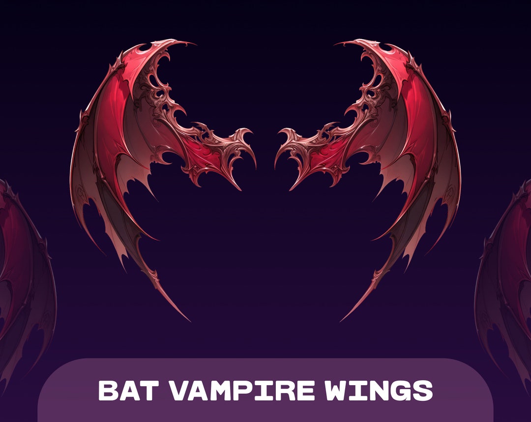 VTUBER Bat Vampire Wings | Fantasy Wings | Red Wings | Vtuber Asset ...