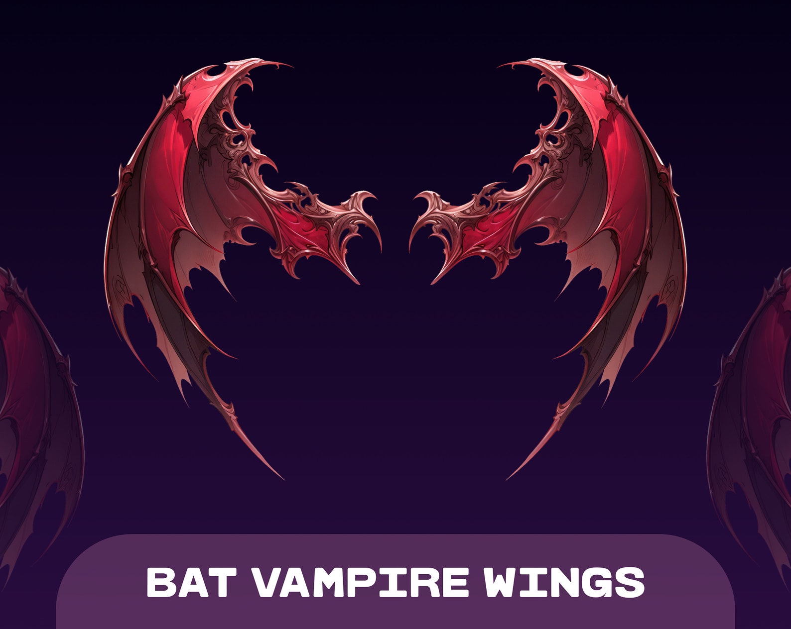 VTUBER Bat Vampire Wings | Fantasy Wings | Red Wings | Vtuber Asset ...