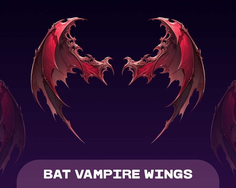 VTUBER Bat Vampire Wings | Fantasy Wings | Red Wings | Vtuber Asset ...