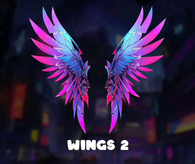VTUBER Cyberpunk, Sci-fi 4 Wings Set | Fantasy Wings | God Wings | Vtuber Asset Stream ...