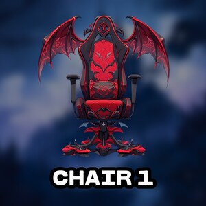 VTUBER Chair, Throne - 4 Vampire, Demonic Gothic Chairs, VTUBER Asset ...