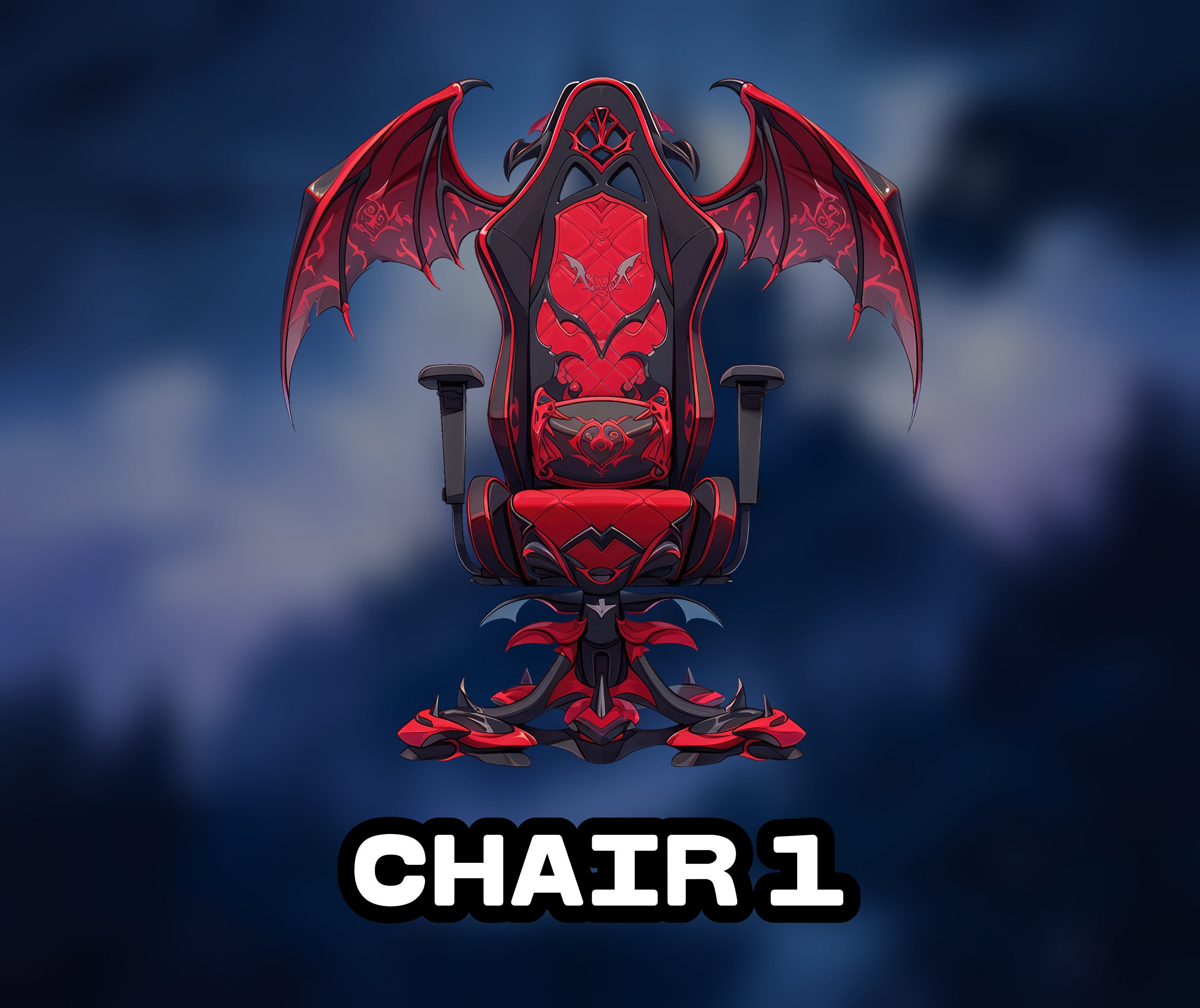 Vtuber Vampire Chair Set, Demonic Gothic PNG Assets (digital Download ...