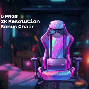 VTUBER 4 Gaming Chairs Set, VTUBER Asset | High Quality PNG Files ...