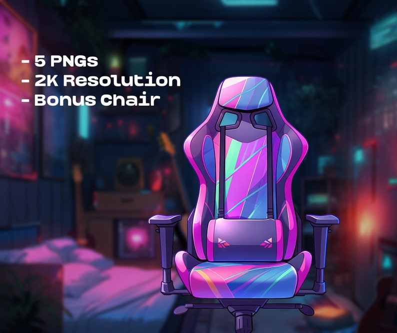 VTUBER 4 Gaming Chairs Set, VTUBER Asset High Quality PNG Files ...