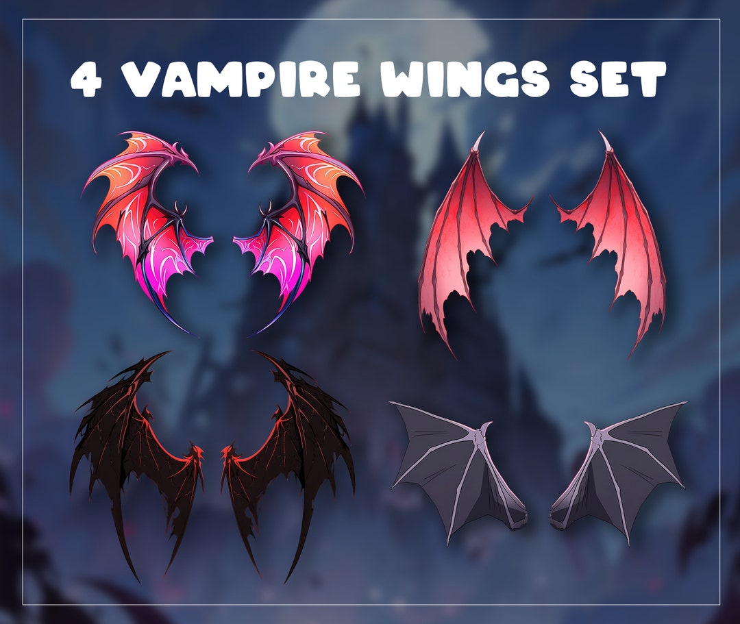 VTUBER Vampire, Demonic, Ghost 4 Wings Set | Bat or Demon Wings ...