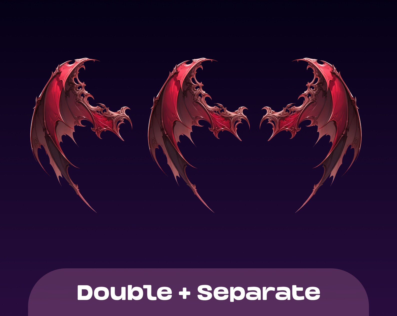 VTUBER Bat Vampire Wings | Fantasy Wings | Red Wings | Vtuber Asset ...