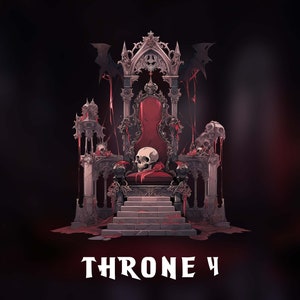 VTUBER Chair, Throne - 4 Vampire, Demonic Gothic Chairs, VTUBER Asset ...