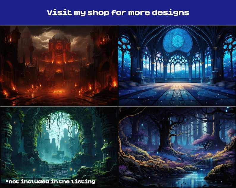 4 ANIMATED BACKGROUNDS Fantasy Library Background Library Looped Vtuber ...