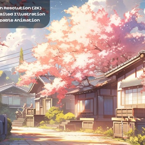 4 ANIMATED BACKGROUNDS | Japanese Village Background | Cozy Lofi Looped ...