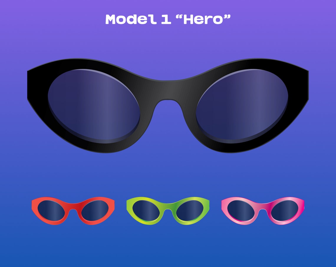 Vtuber Modern Glasses Assets | Vtuber Glasses Pack | Circle Glasses ...