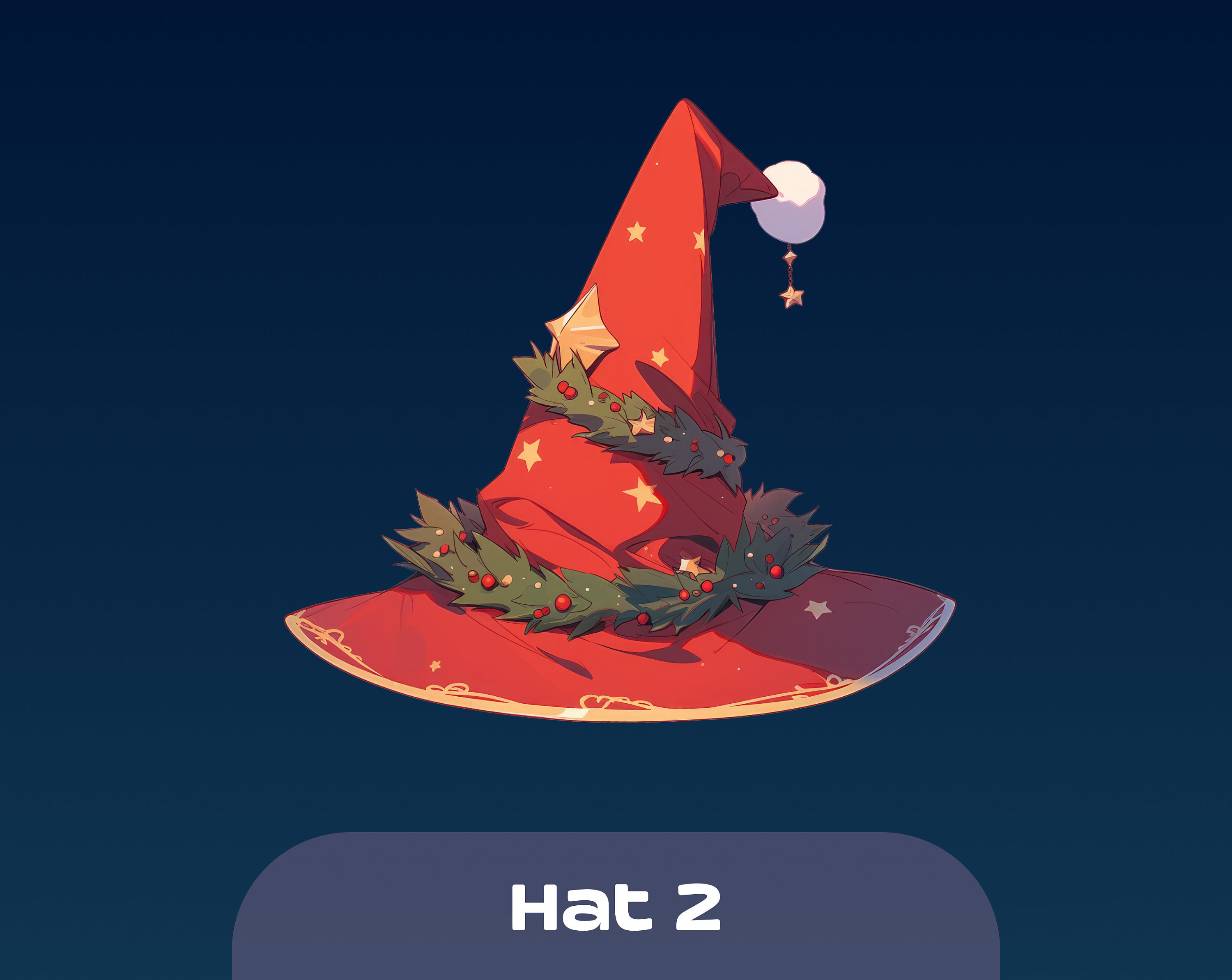 VTUBER 4 Christmas Witch Hats Set, VTUBER Asset | High Quality PNG ...