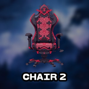 VTUBER Chair, Throne - 4 Vampire, Demonic Gothic Chairs, VTUBER Asset ...