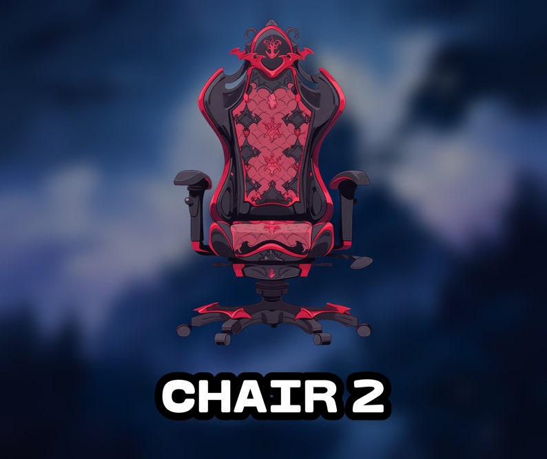 Vtuber Vampire Chair Set, Demonic Gothic PNG Assets (digital Download ...