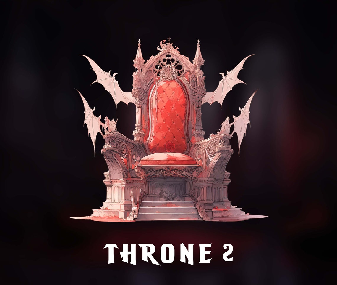 VTUBER Chair, Throne - 4 Vampire, Demonic Gothic Chairs, VTUBER Asset ...