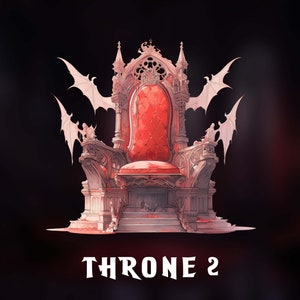 VTUBER Chair, Throne - 4 Vampire, Demonic Gothic Chairs, VTUBER Asset ...