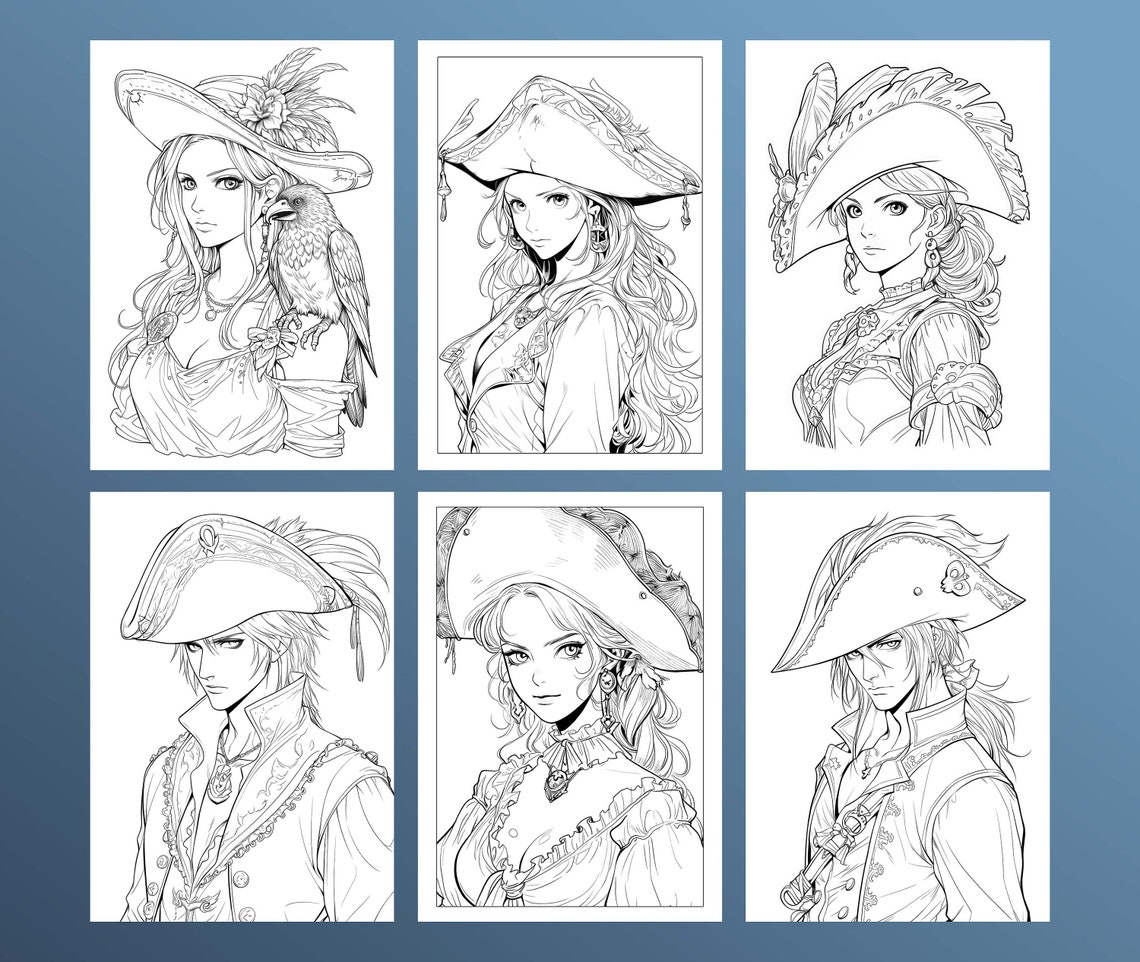 ANIME "pirates" Coloring Book of Girls, Pirates, Ghibli, High Quality ...