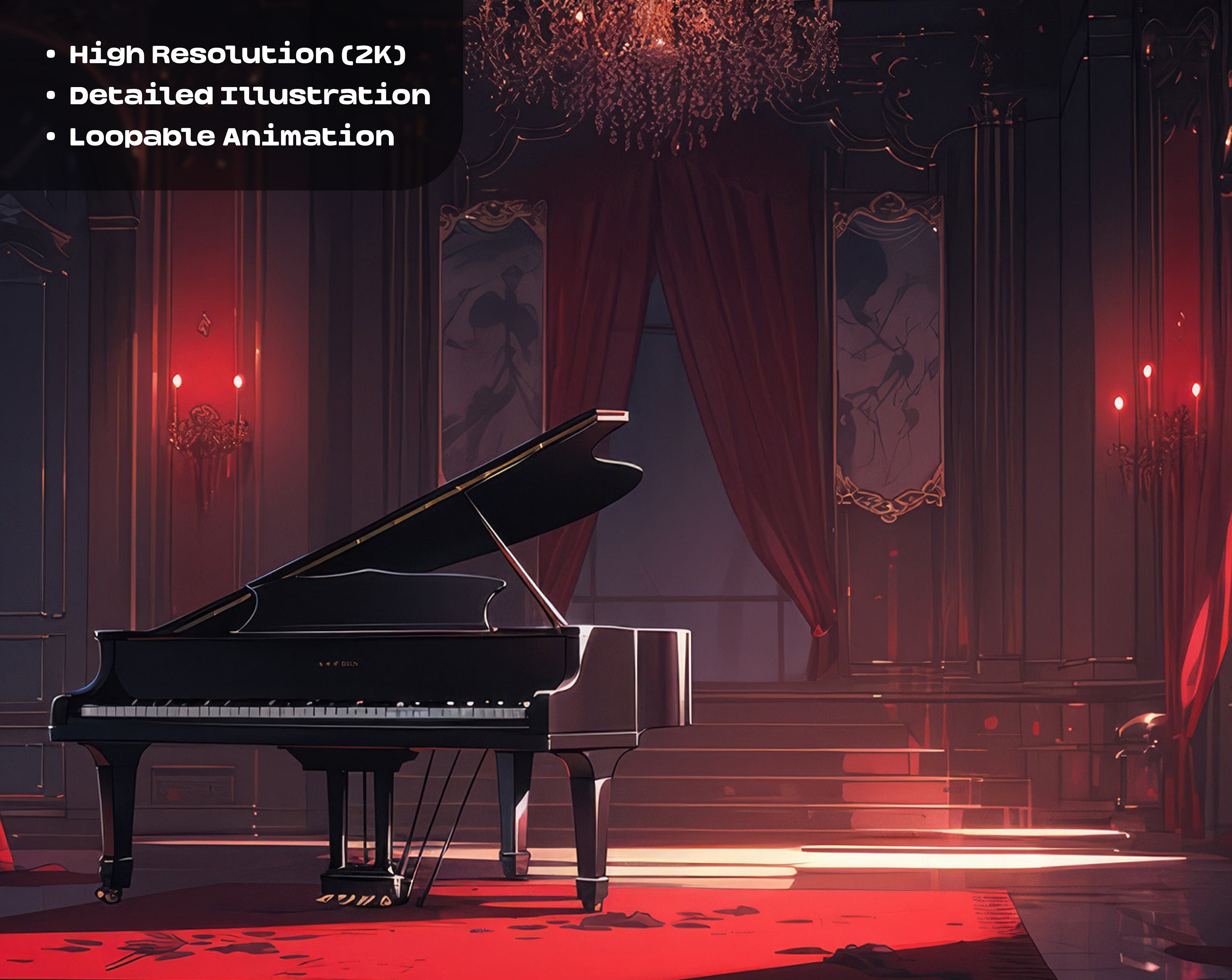 4 ANIMATED BACKGROUNDS Vampire Castle Background Vampire Looped Vtuber ...