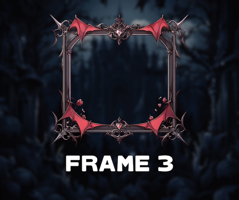 Vampire Webcam Frames, Gothic Red Overlay (PNG Digital Download) - Etsy