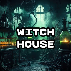 50 Halloween Backgrounds, Witch Rooms, Graveyard Scenes (digital ...