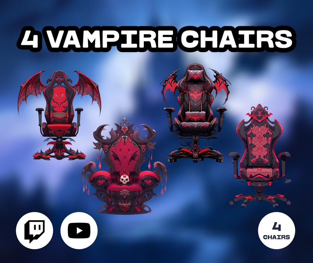 VTUBER Chair, Throne - 4 Vampire, Demonic Gothic Chairs, VTUBER Asset ...