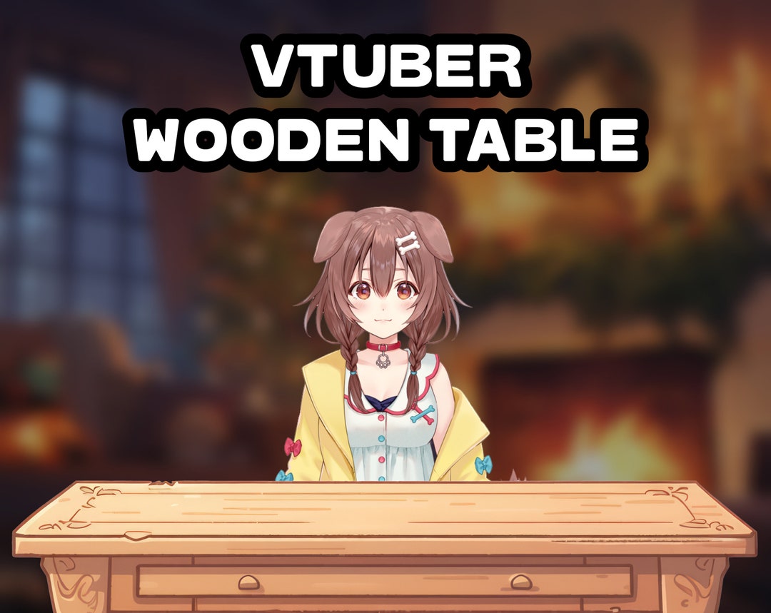 Vtuber Wooden Table Desk Asset | Assets for Vtuber - Props - Accessory ...