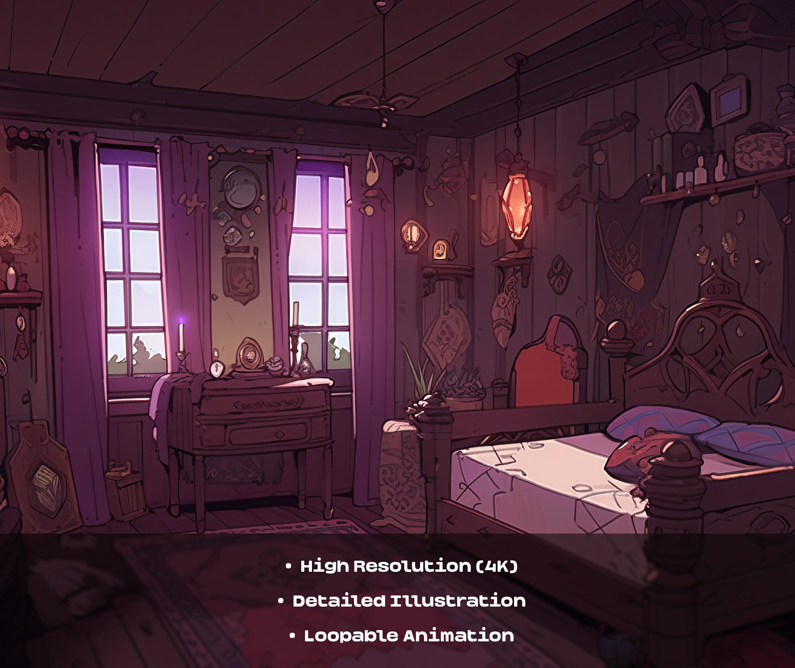 Witch Room Animated Backgrounds | Mystic Looped Vtuber Twitch Overlay ...