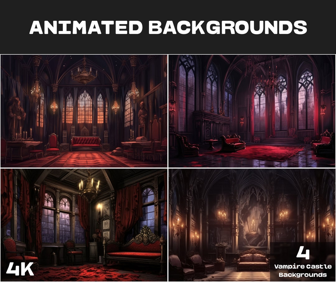 4 ANIMATED BACKGROUNDS | Vampire Castle | Mystic Vampire Castle Looped ...