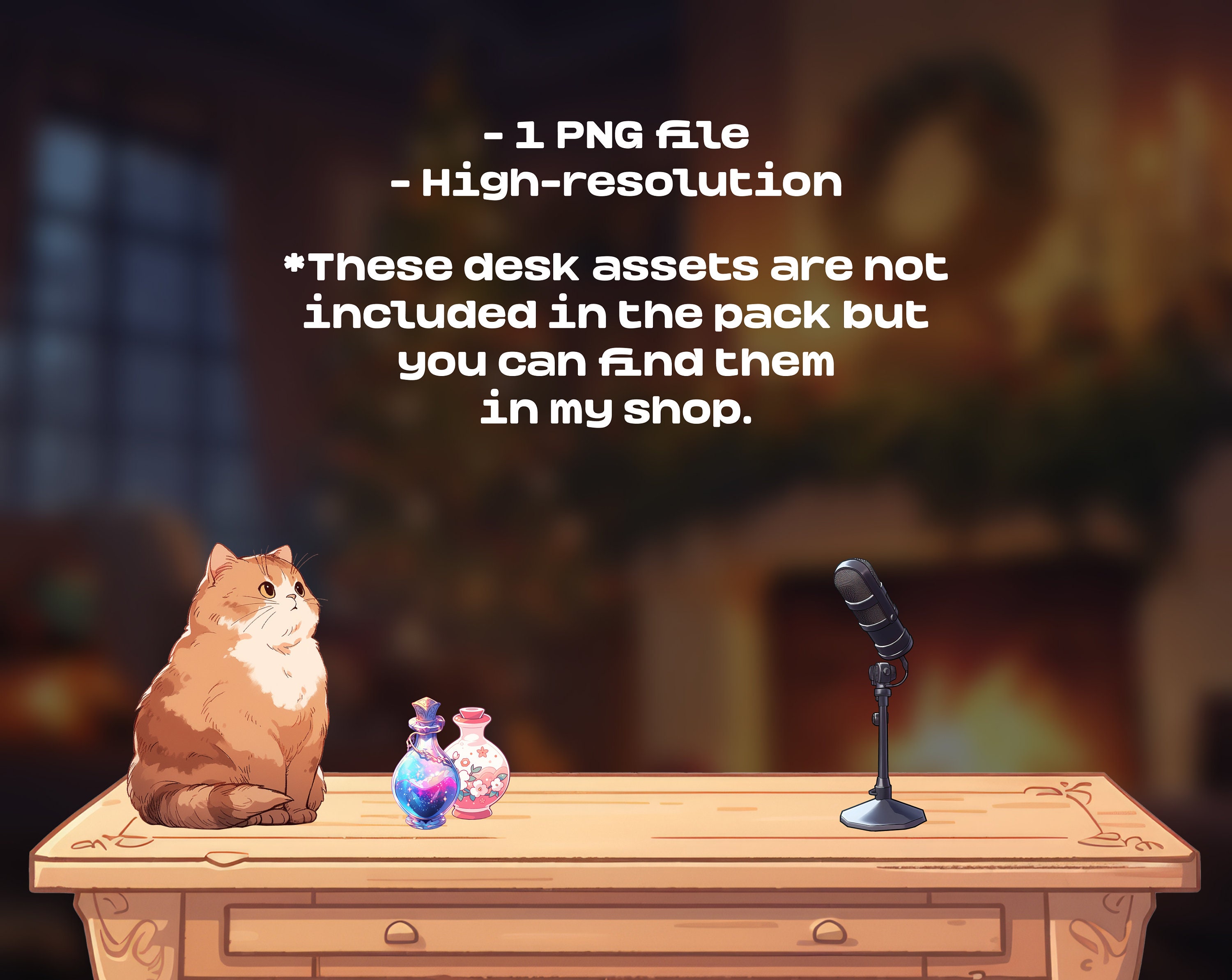 Vtuber Wooden Table Desk Asset Assets for Vtuber Props Accessory ...